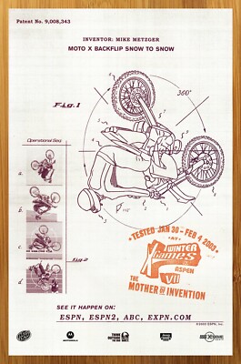 2002 Winter X Games Vintage Print Ad/Poster Mike Metzger Motocross FMX ...