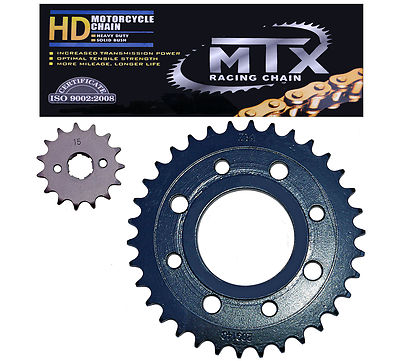 Honda CG125 chain & sprocket kit (1977-1984) MTX heavy duty GOLD chain ...