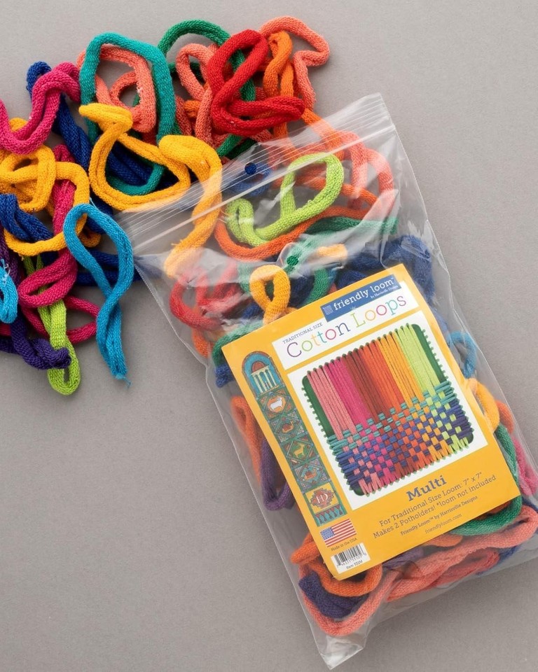 Cotton Loops Kit 7-Inch Potholder Weaving Craft Colorful DIY Handmade ...