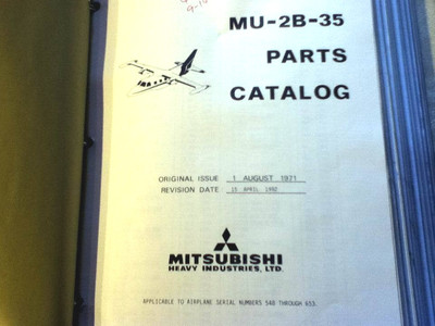 Mitsubishi MU-2B-35 Parts Manual for sn 548 to 653 | eBay