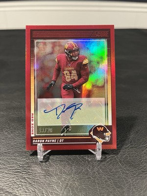 2024 Score Daron Payne Red Zone Autograph Auto Washington /20 SSP | eBay