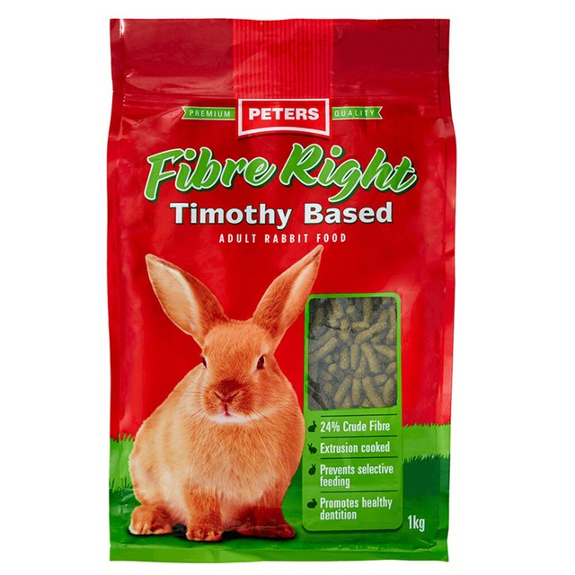 Peters Fibre Right Timothy Based Adult Rabbit Pellet Food 1kg for sale ...