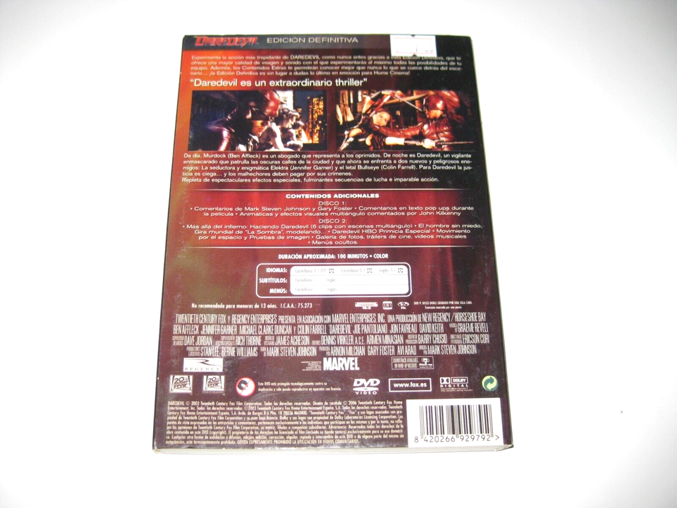 Daredevil DVD Ben Affleck Jennifer Garner Colin Farrell (Edition 2 DVD ...