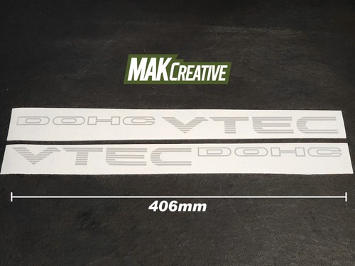 DOHC Vtec Stickers X 2 Silver vinyl Decals Honda Civic Prelude CRX Si ...