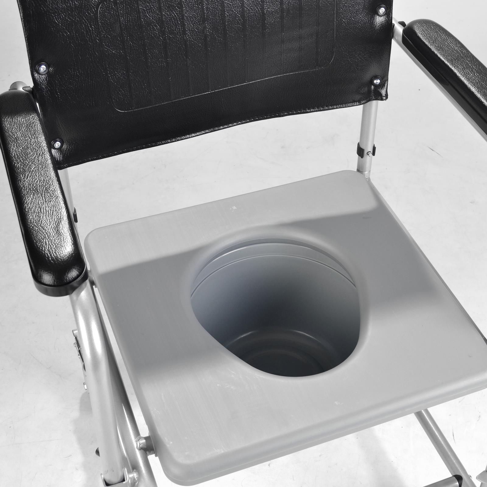 Mobile wheeled glideabout toilet commode chair wheelchair with ...