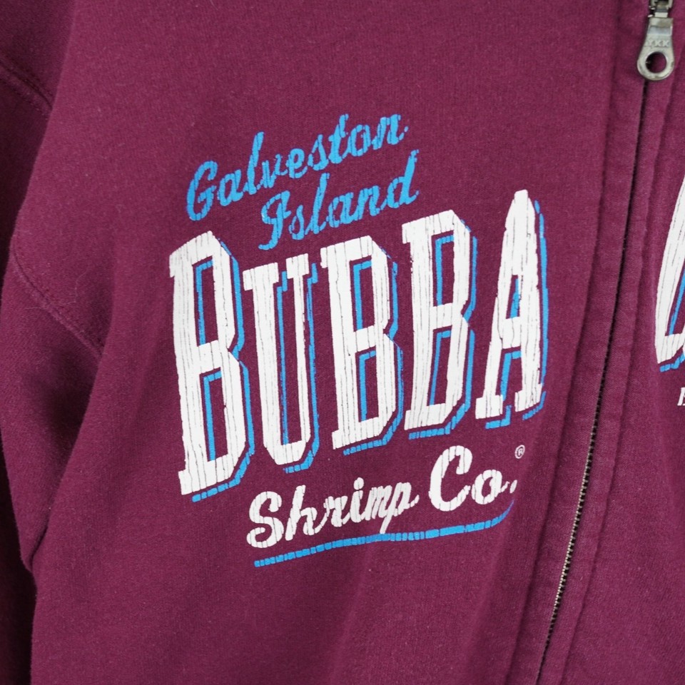 Bubba Gump Shrimp Co Hoodie Zip-Up Sweatshirt Galveston Island Size S ...