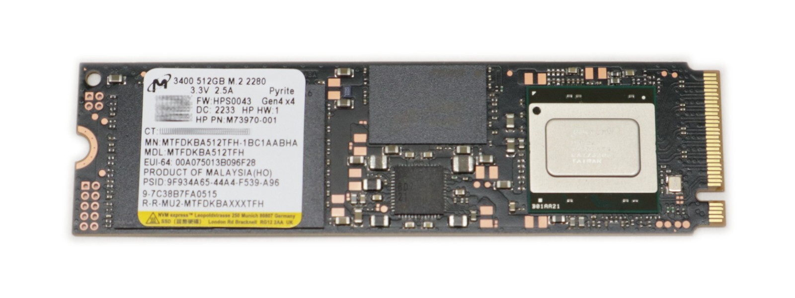 HP Micron 512GB MTFDKBA512TFH-1BC1AABHA M.2 2280 Gen4 x4 M73970-001 | eBay
