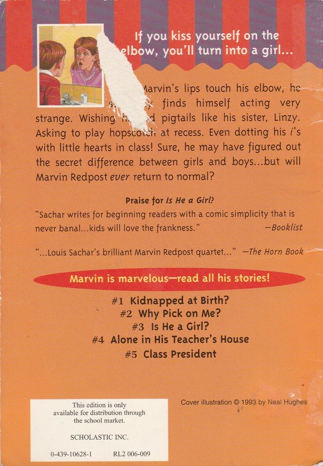 Is He a Girl? Marvin Redpost No. 3 by Louis Sachar Scans Free Fast SnH ...