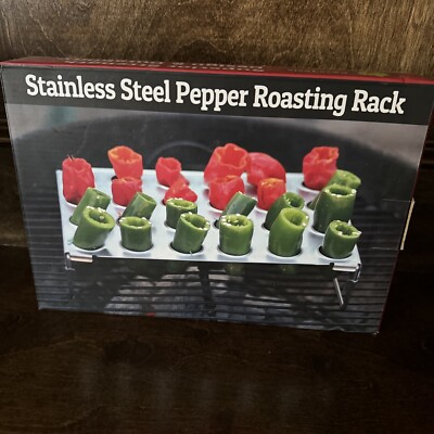 CAVE TOOLS STAINLESS STEEL PEPPER ROASTING RACK HOLDS 24 PEPPERS NEW | eBay