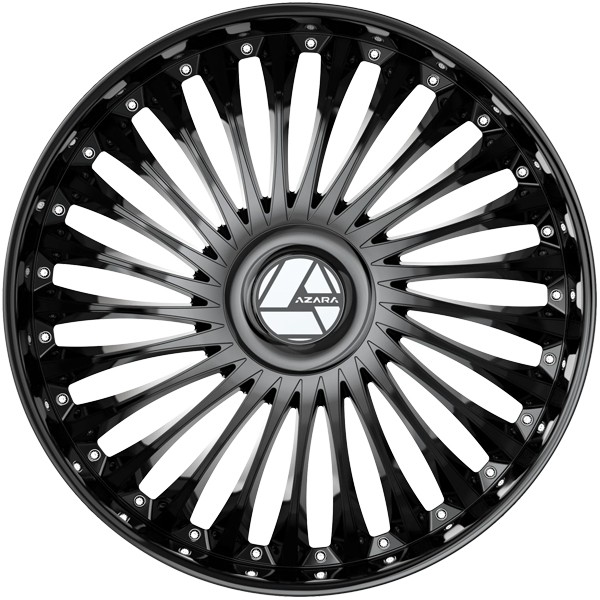 (Set of 4) Azara AZX-103 24x9 5x115/5x120 +32mm Gloss Black Wheels Rims ...