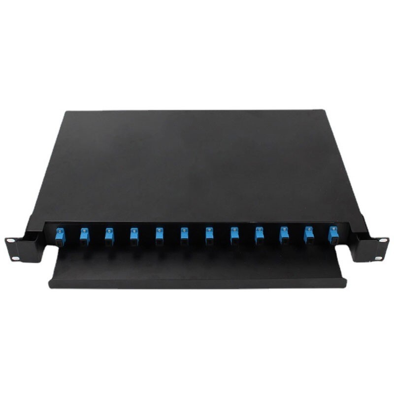 12-Port LC/FC/SC Fiber Optic Terminal Box 1U Rack Optical Distribution ...