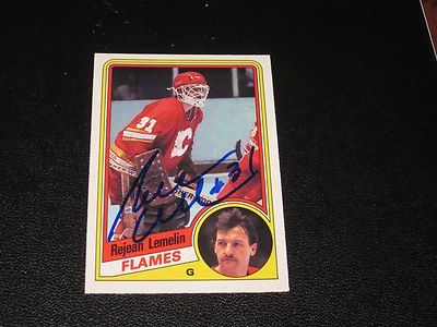 REJEAN "REGGIE" LEMELIN AUTOGRAPHED 1984 O-PEE-CHEE CARD-FLAMES | eBay