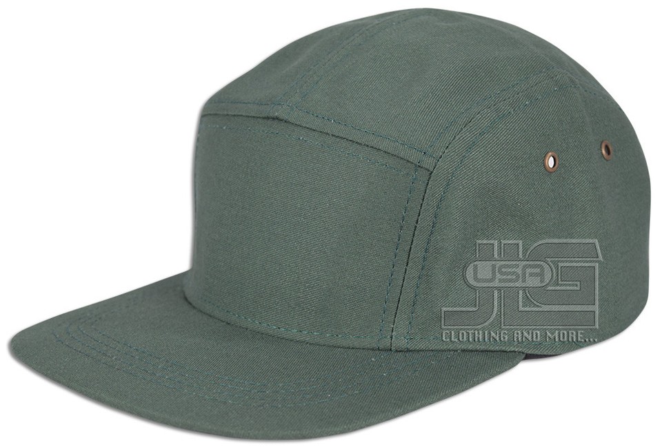 5 Panel Solid Camo Strap-back Adjustable Leather Strap Cap Hat JLGUSA ...