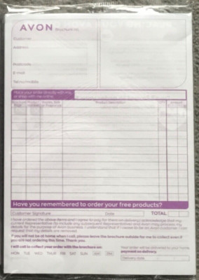 Avon Order Forms x 50 - New style (purple) | eBay UK