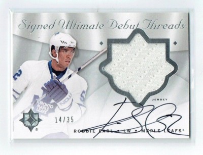 08-09 UD Ultimate Signed Debut Threads Robbie Earl /35 Rookie Jersey ...