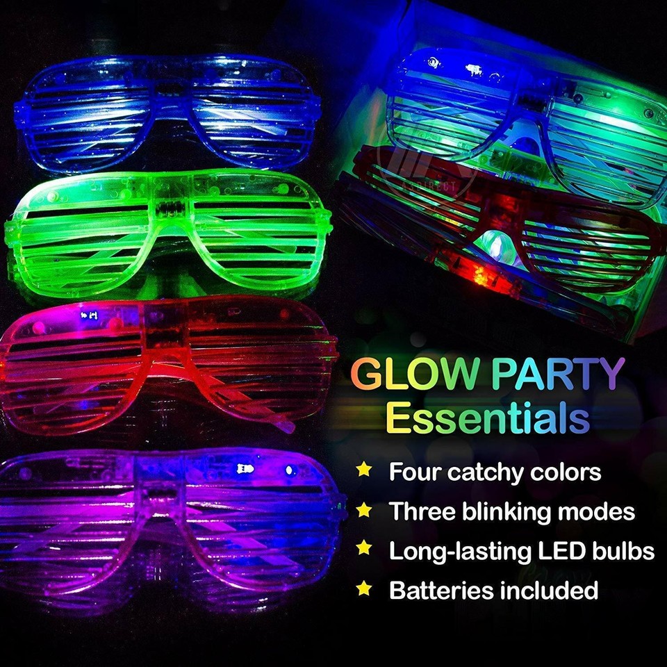 14 Pack Light Up Glasses 4 Color Led Glasses For Kids Men Women Glow In ...