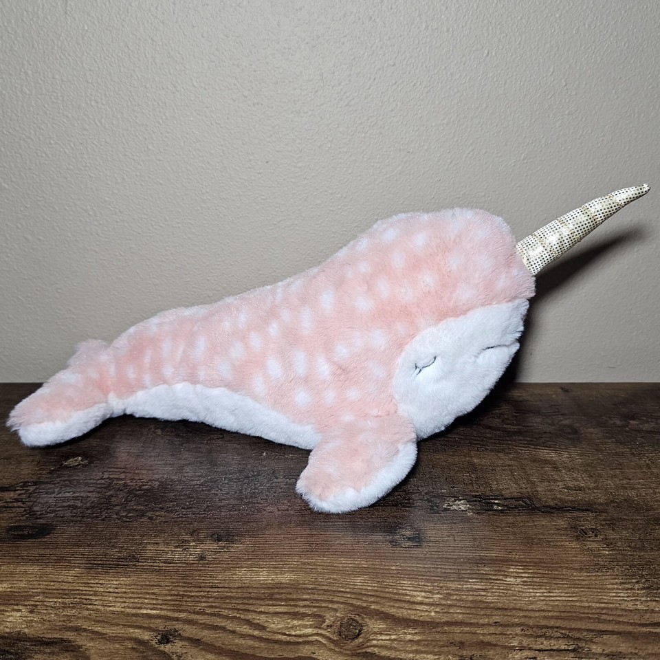 Mary Meyer Narwhal Stuffed Animal Girls Toy Pink & White 11 1/2" Long ...