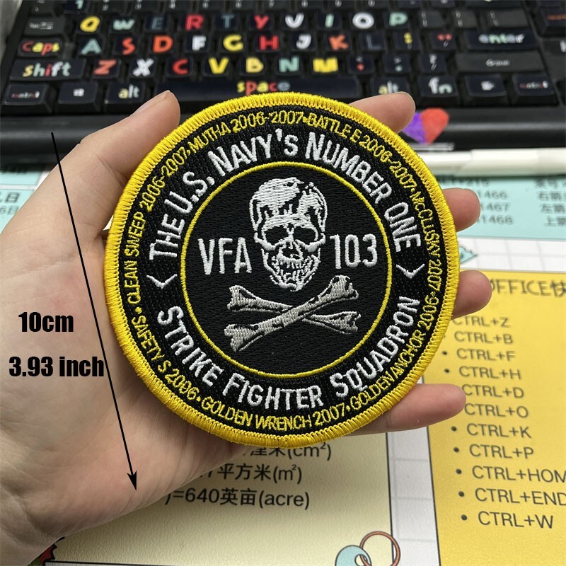Skull Embroidery Patch VFA 103 Commemorative Badge DIY Sewing Decor ...
