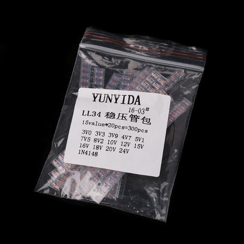 300 Pcs 15 Values LL34 Zener Diode 1/2W 3V-24V 1N4148 Assortment | eBay