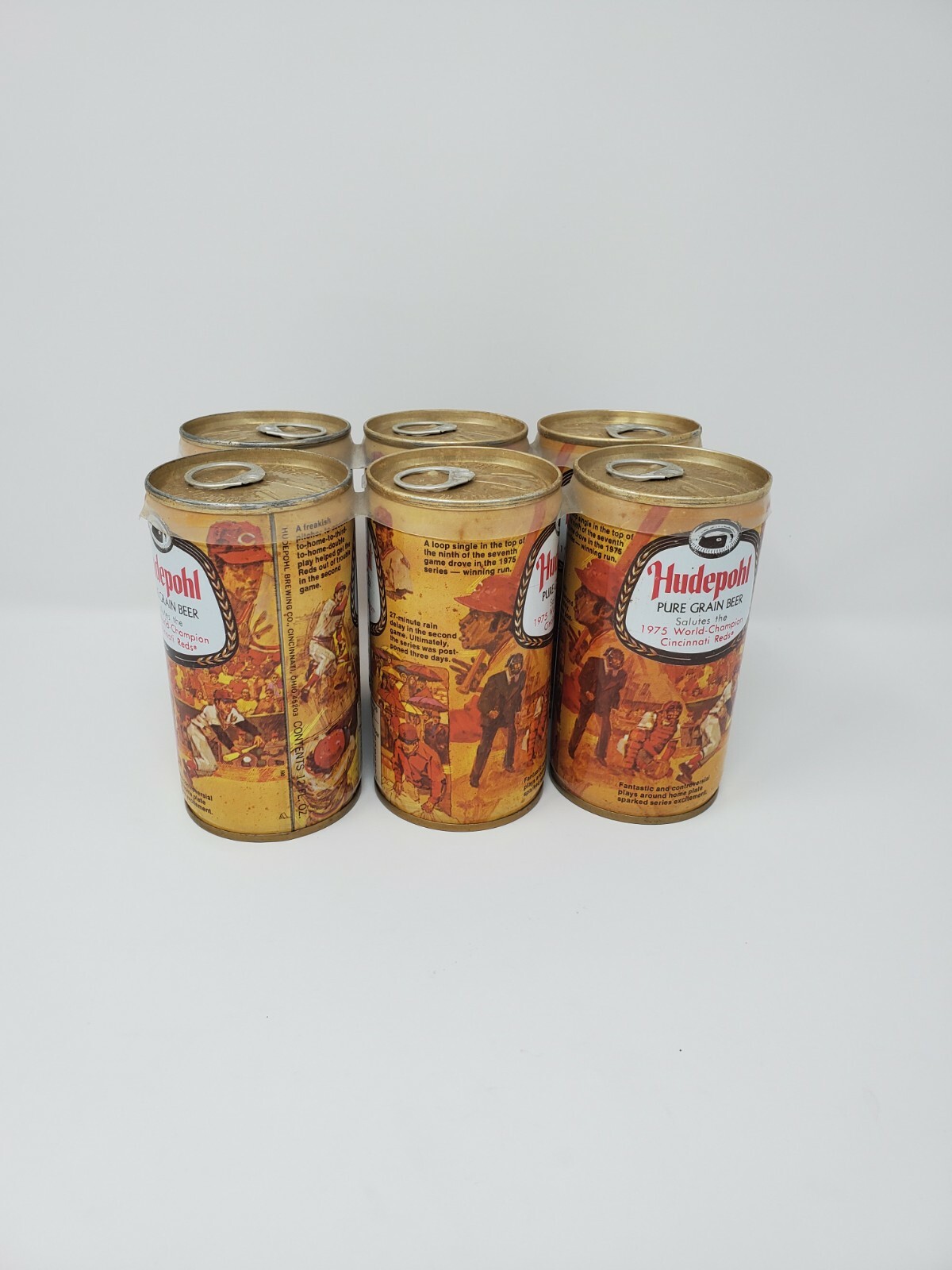 1975 Cincinnati Reds World Series Champions Hudepohl Beer 6pk - Tabs ...