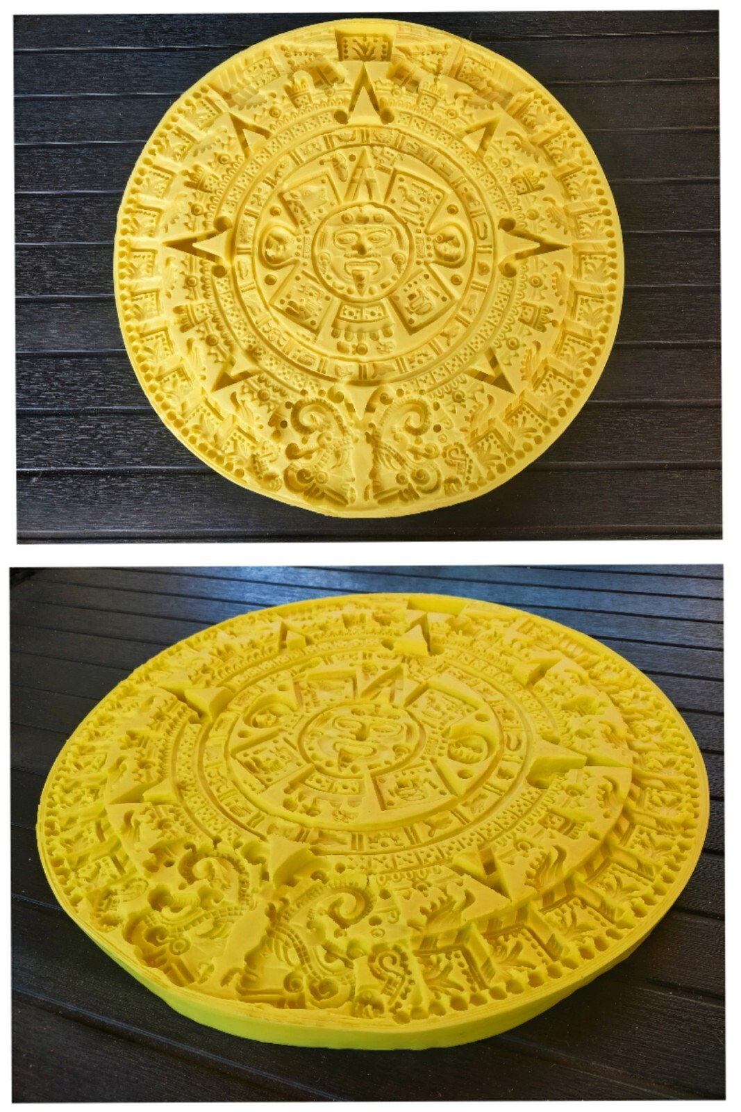 concrete rubber mold AZTEC CALENDAR Wall texture mat Texture Stamp Mat ...