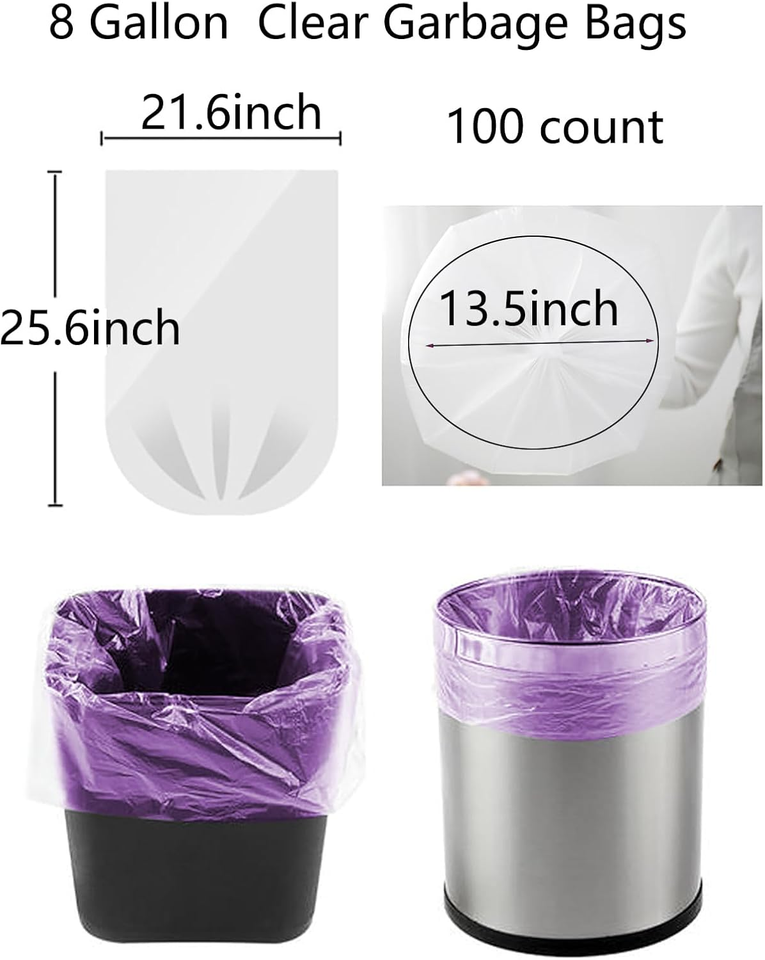 8 Gallon Trash Bags Colored - Extra Thick Medium Garbage Bags 1.1 mil ...