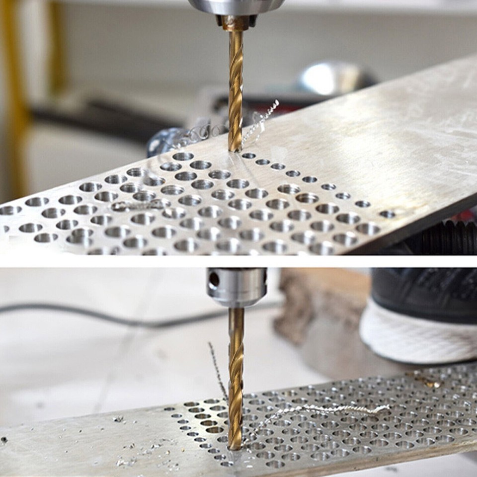 100PCS Drill Bit Set 1/16"-3/8" HSS Titanium Multi Drill Bits Twist ...