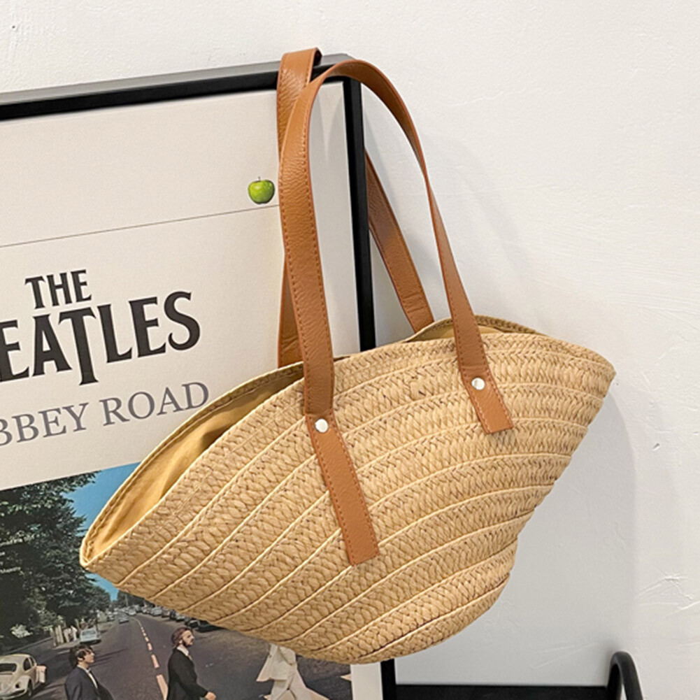 Summer Shell Beach Bag Fashion Casual Lady Hand-Woven Handbag for ...