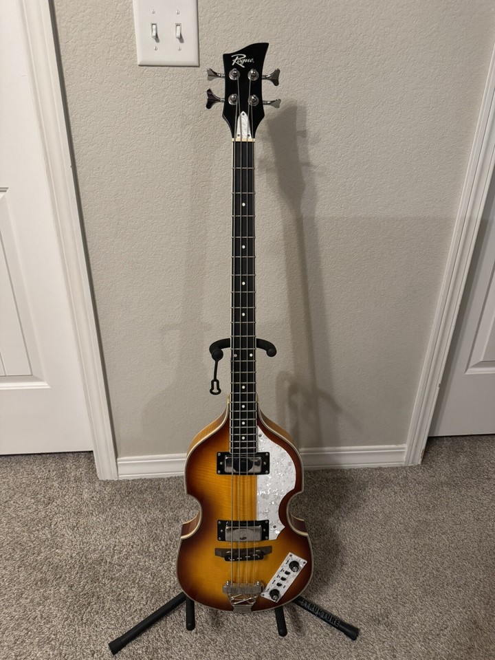 Rogue VB100 Violin Electric Beatles Bass Guitar w/ Hard Shell Case | eBay