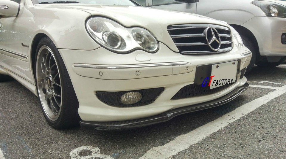 CARBON FRONT LIP SPOILER CS STYLE FOR MERCEDES BENZ W203 C32 & AMG ...