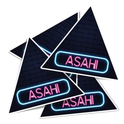 4x Triangle Vinyl Stickers Neon Sign Design Asahi City Japan #350861 ...