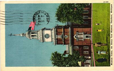 VTG Postcard- 2C-H26. Museum Tower, The Henry Ford Museum, Dearbo ...
