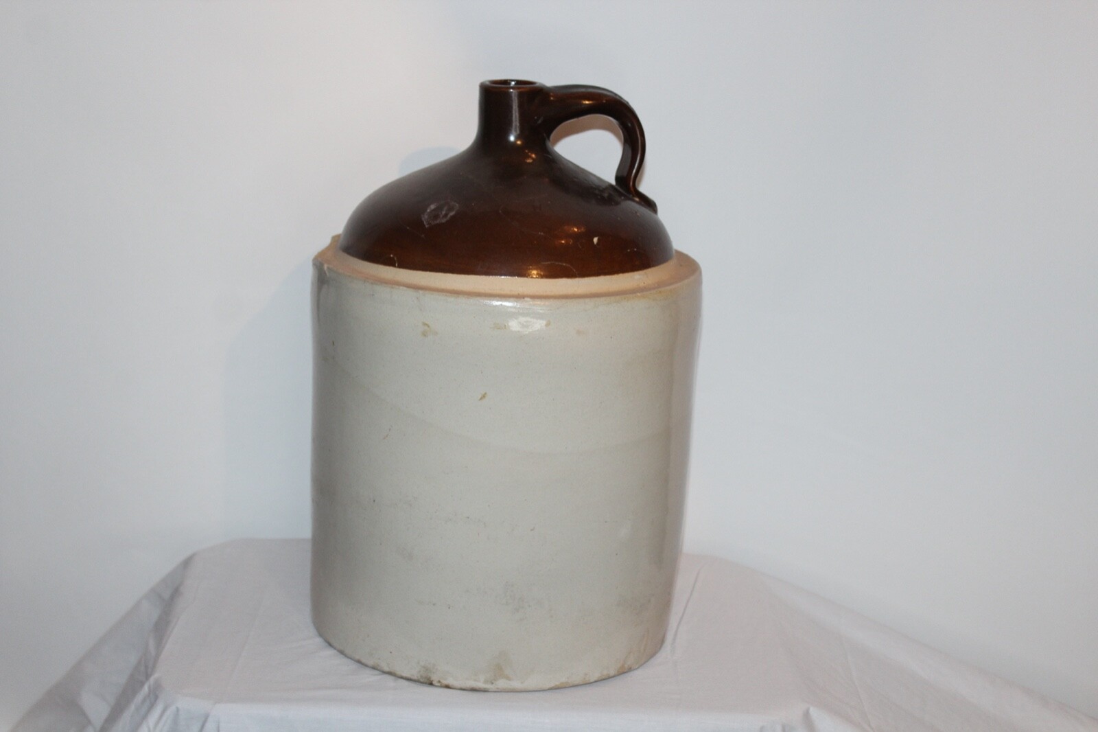 Antique Primitive 5 Gallon Stoneware Pottery Jug Large 2 Tone Color ...