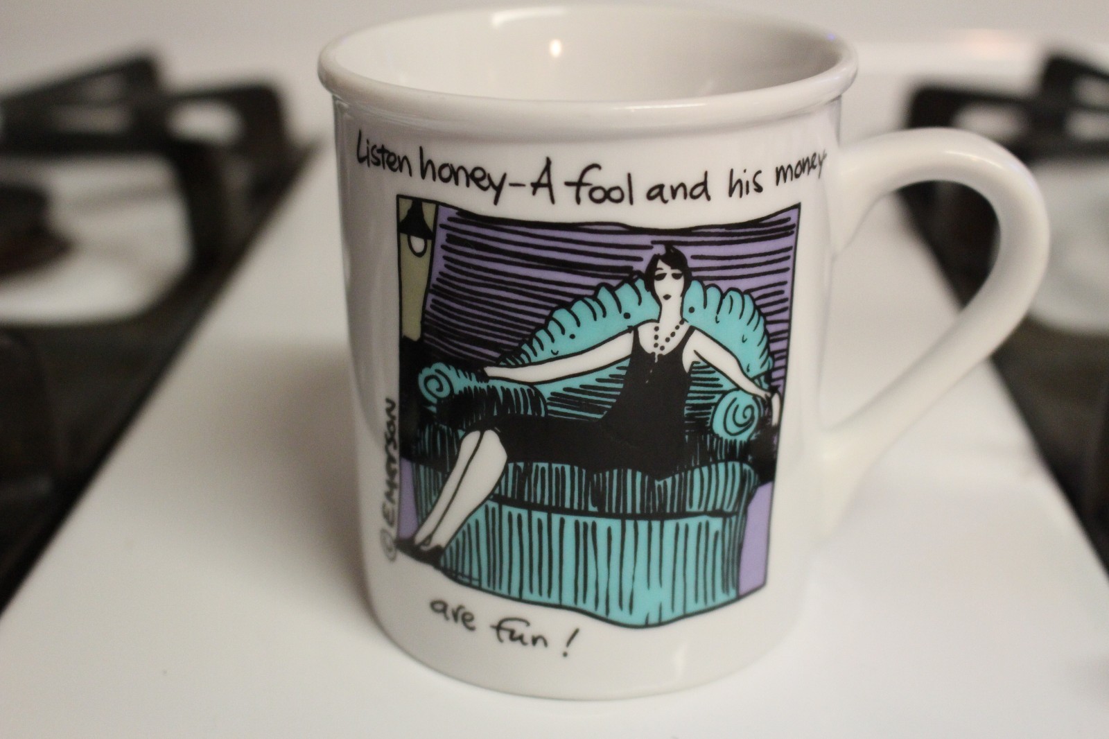 Ultra Rare Emerson Quillin Mug 1984 "Listen Honey- A Fool And His Money ...