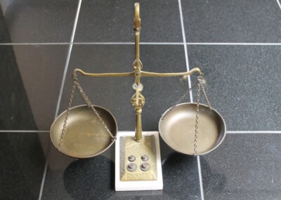 Antique vintage Brass balance Scale with weights | eBay