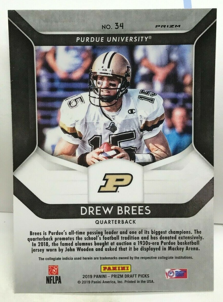 Drew Brees 2019 Panini Prizm Draft Picks RED Refractor SP #34 - SAINTS ...