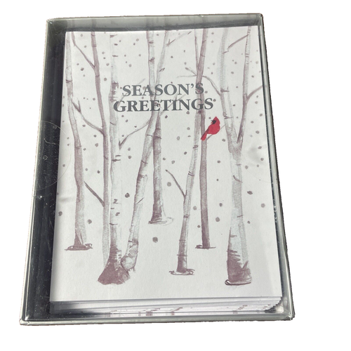 Season's Greetings 20 Greeting Cards & Envelopes - Winter Trees/snow ...