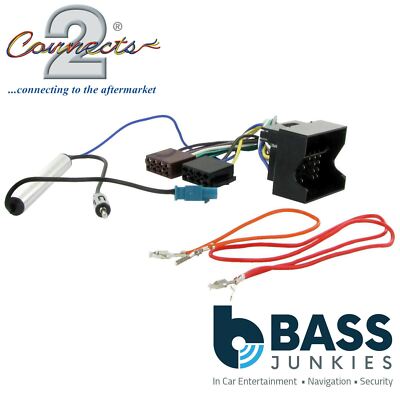 Radio Stereo Wiring Harness Adapter ISO Aerial Fakra To Fit VW Golf 04 ...