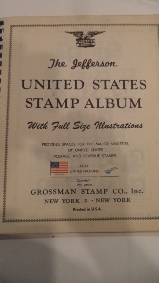 The Jefferson United States Stamp Album 100's Fully Illustrated 1962 ...