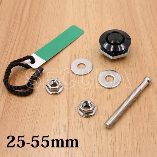 Quick Release Push Clip Bonnet/Boot/Body Fastener - Black/25mm OD/55mm ...