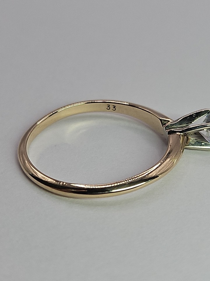 14k Yellow Gold 0.33CT Natural Round Diamond Magic Glo Solitaire Ring ...