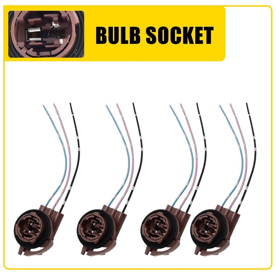 4PCS 3157 Bulb Socket Connector Brake Front Turn Signal Light Harness ...