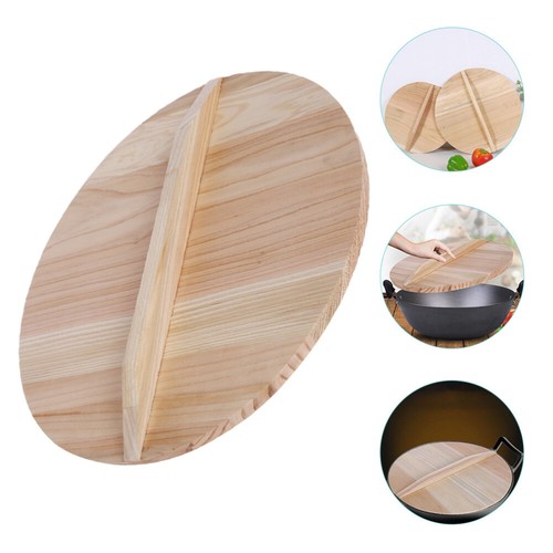 Wooden Frying Pan Cover Wok Accessories Wok Cover Pot Lid Pot Cover Wok ...