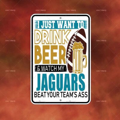 JAGUARS Football Beer metal Sign Home room wall art gift decor funny ...