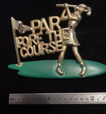 danecraft brooch womans golfing par fore the course gold tone putting ...
