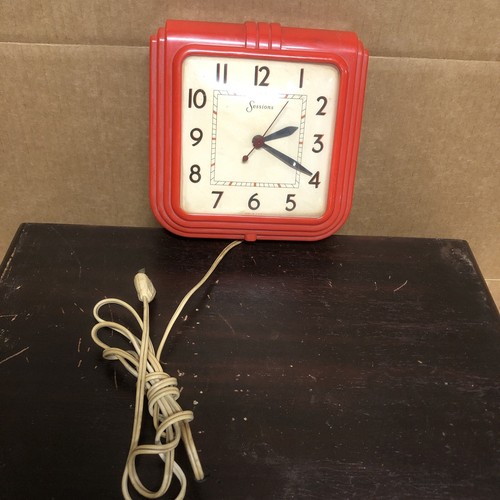 Vintage Sessions Kitchen Orange Wall Clock model 1-W -7”-electric-for ...