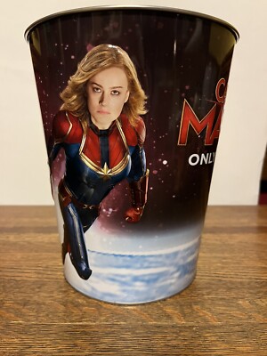Marvel "Captain Marvel" movie theater promotional metal popcorn bucket ...