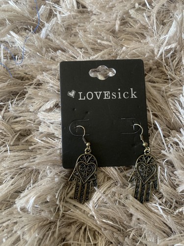New Lovesick Hamsa Hand Dangle Earrings Boho Hot Topic Cute Hippie ...