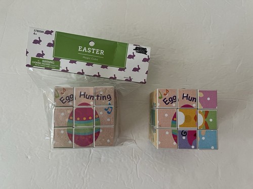 Lot of 2 Kids Easter Magic Cubes Puzzle Bunny Chick Egg Frog Sheep Butterfly 3x3 | eBay