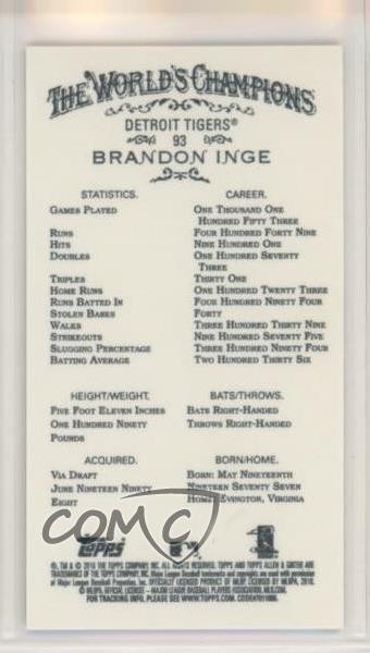 2010 Topps Allen & Ginter's Mini Black Border Brandon Inge #93 2k3 | eBay